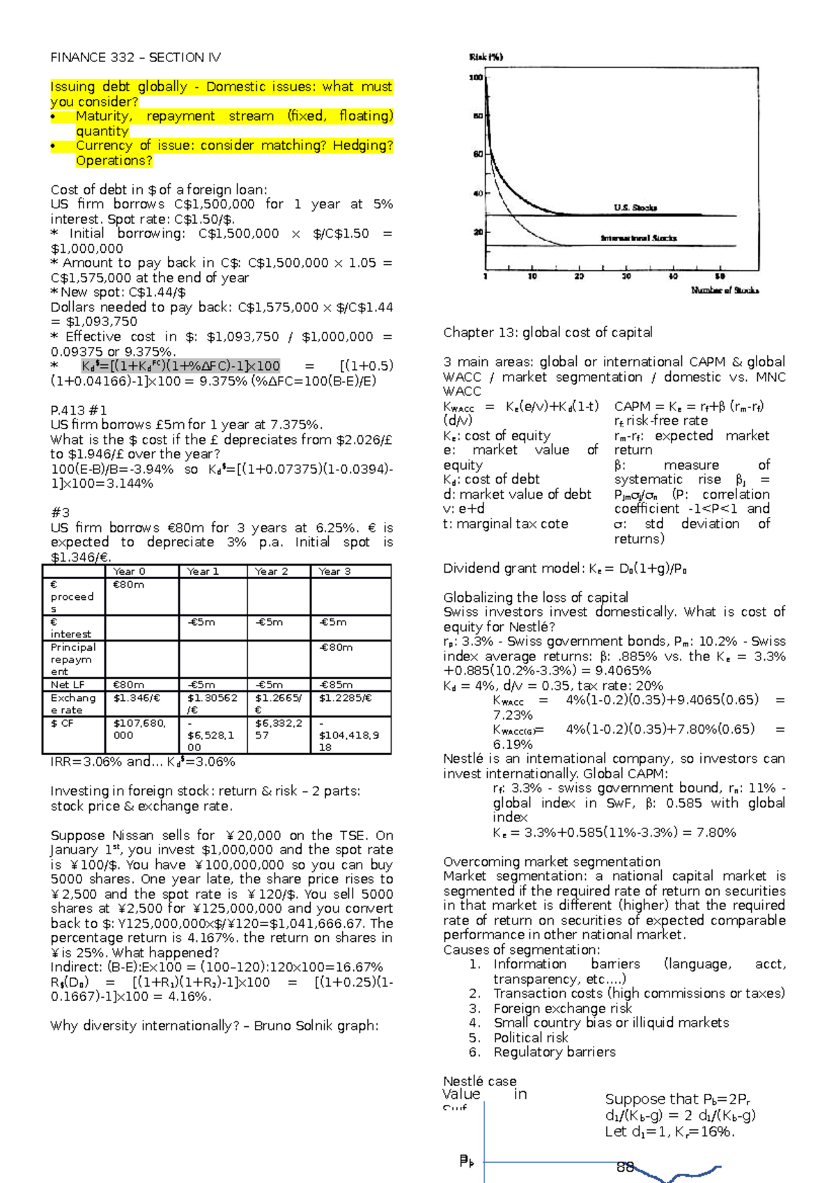 FIN332 #4 - Lecture notes 4 - FINANCE 332 – SECTION IV Issuing debt ...