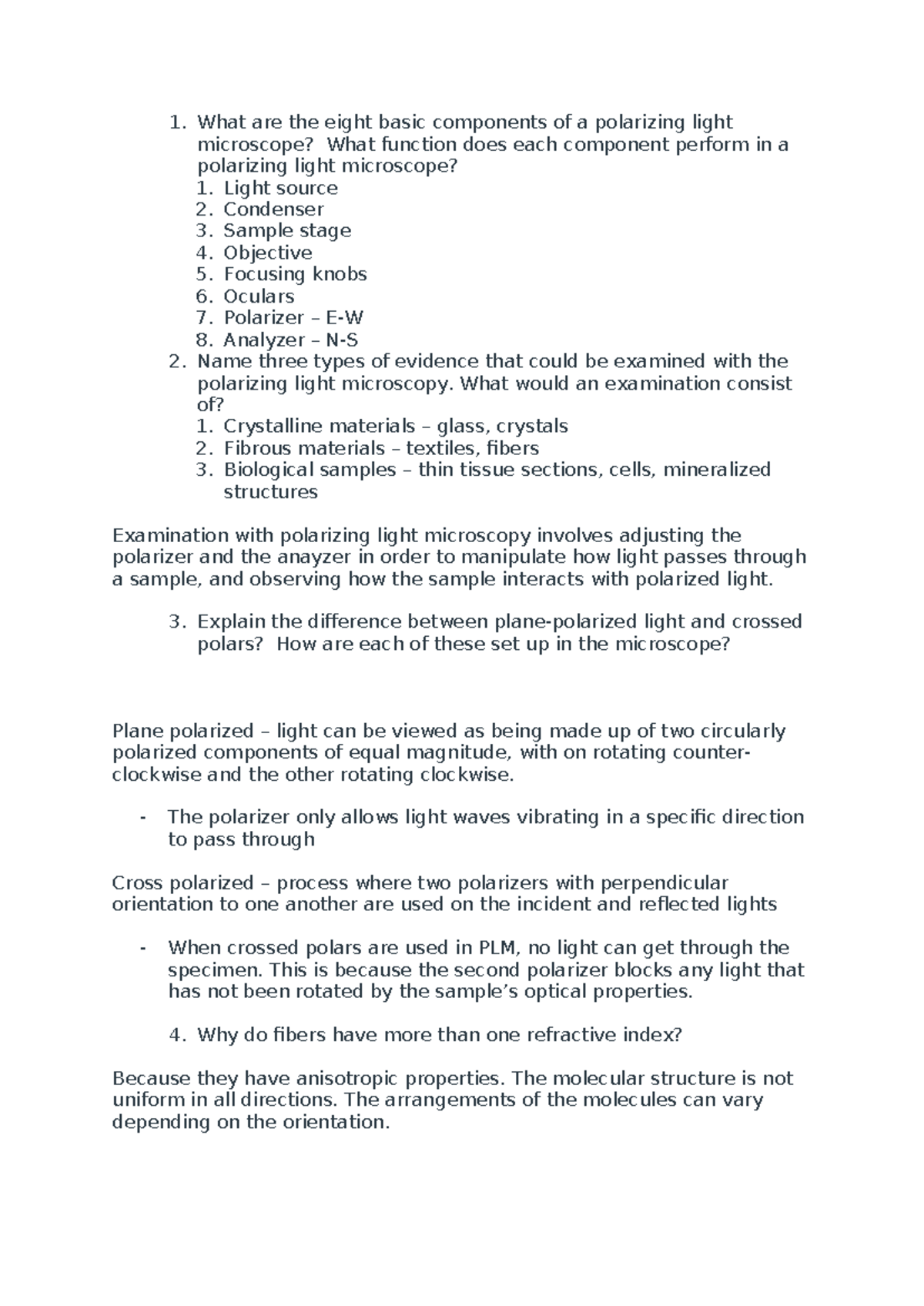 Laboratory Questions - What are the eight basic components of a ...