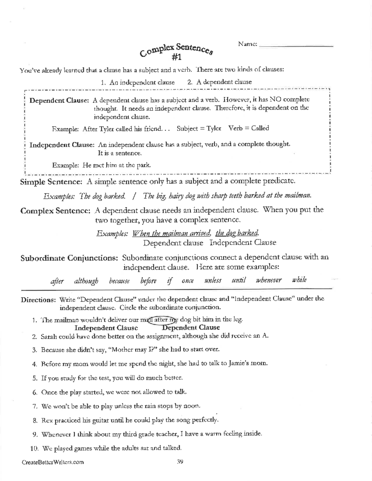 Complex Sentence Practice - effective communication for quality health ...