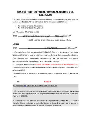 NIA 450 Ejemplo caso practico - normas internacionales de auditoria ...