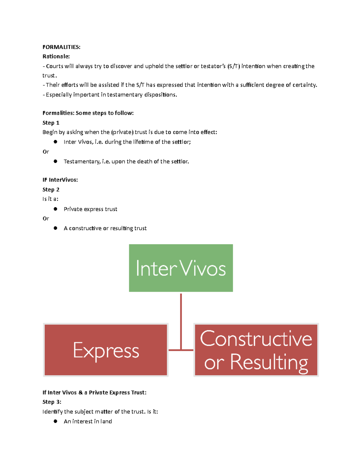L5 - Formalities - FORMALITIES: Rationale: Courts will always try to ...