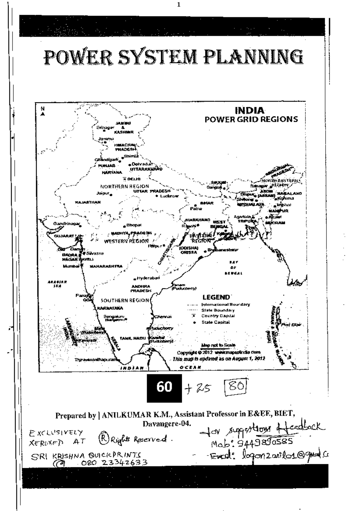 Toaz - POW£R S~ST£M PLANNING N ... INDIA POWER GRID REGIONS ...