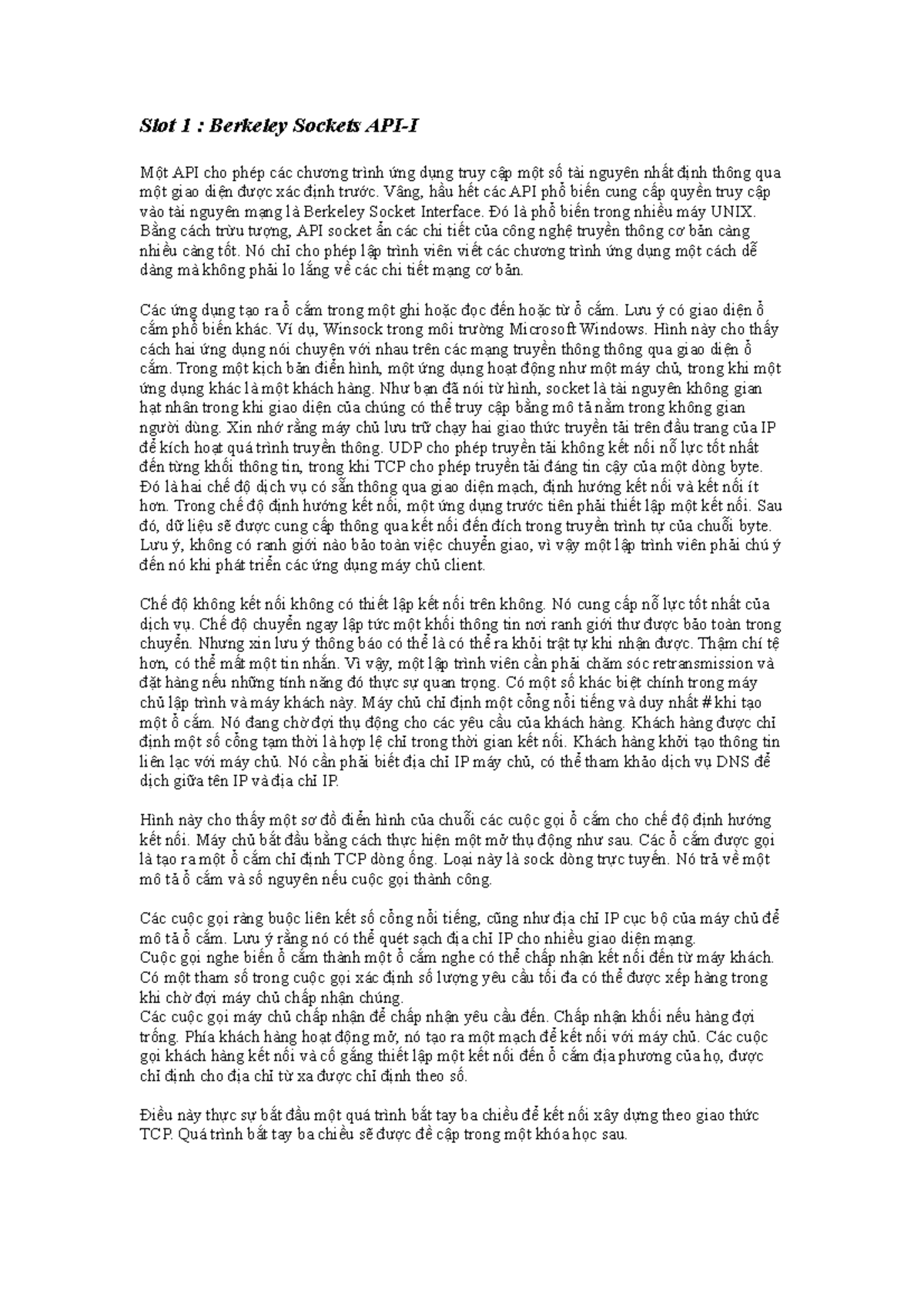 Lý thuyết Week 3 - I think you will need this - Slot 1 : Berkeley ...