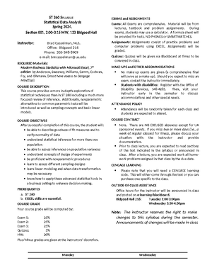 Exam 3 Practice Exam - STAT 3331 – Exam 3 Practice Exam Topics to ...
