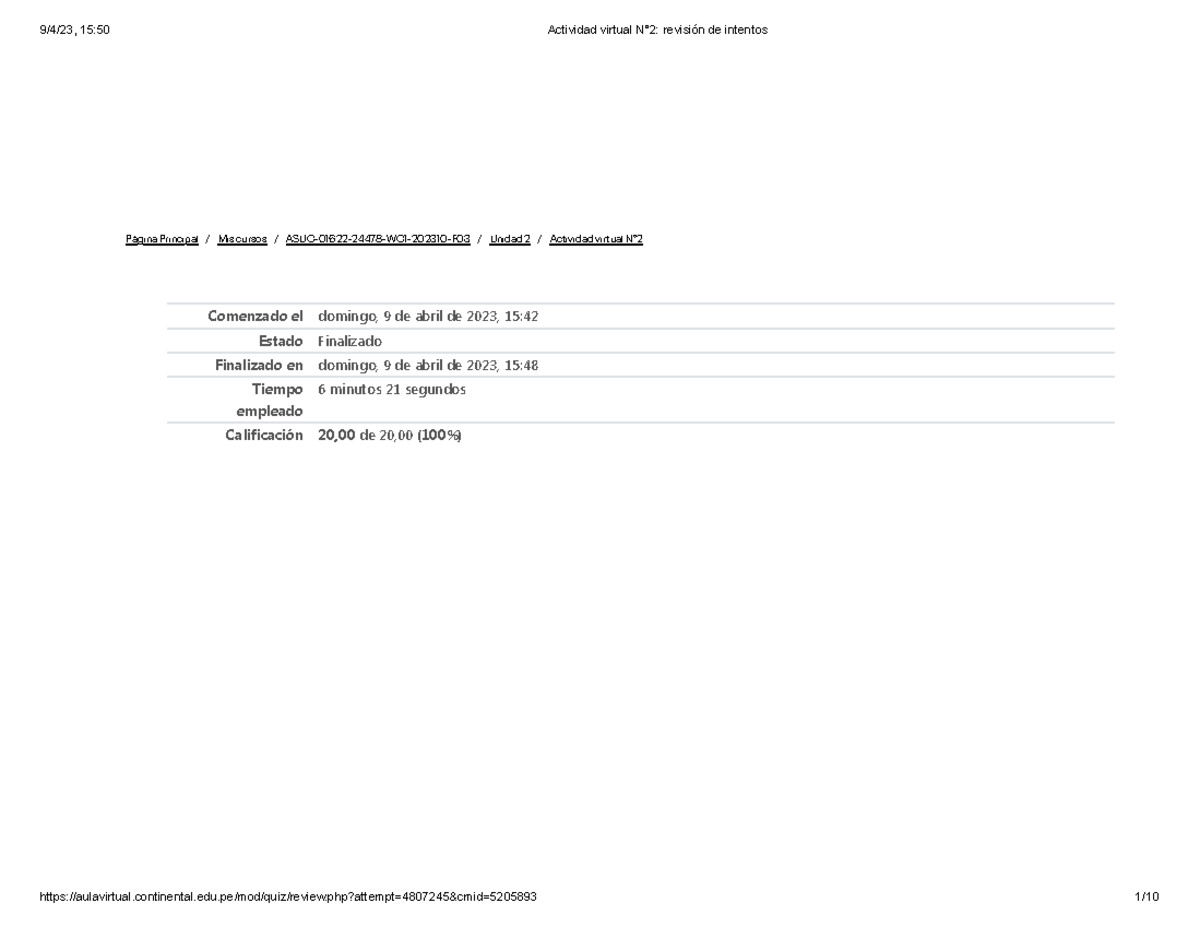 Actividad virtual N°2 albañileria - Página Principal / Mis cursos ...