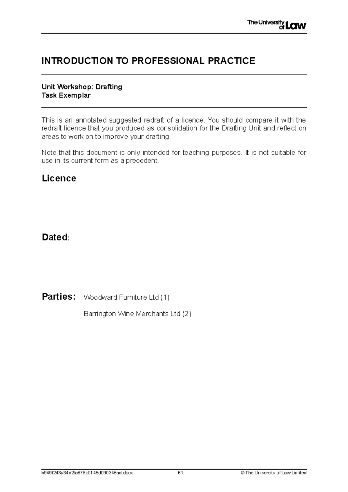 2021 ipp ws drafting ce02 task exemplar - INTRODUCTION TO PROFESSIONAL ...