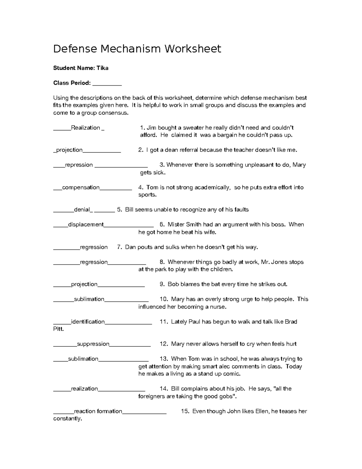 Defense Mechanism WS - annotated bibliography - Defense Mechanism ...