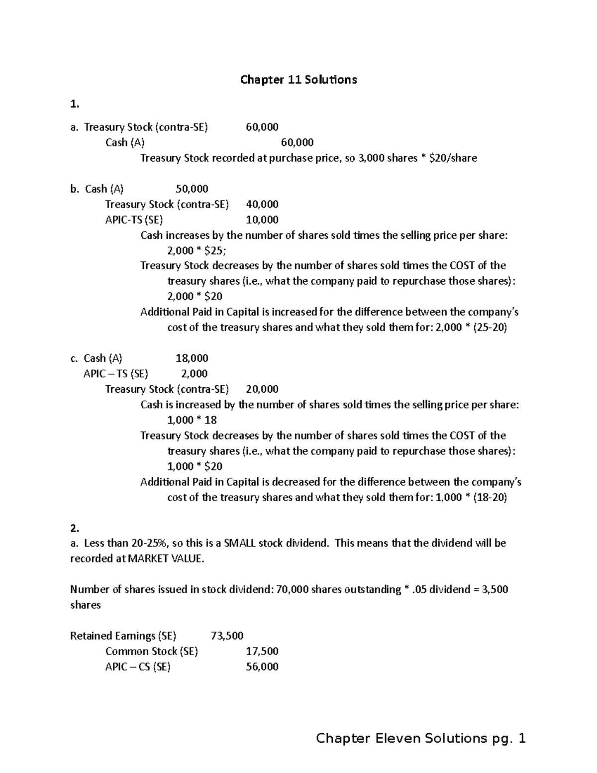 Additional Problems Chapter Eleven - Solutions - Updated - Chapter 11 Solutions 1. a. Treasury ...