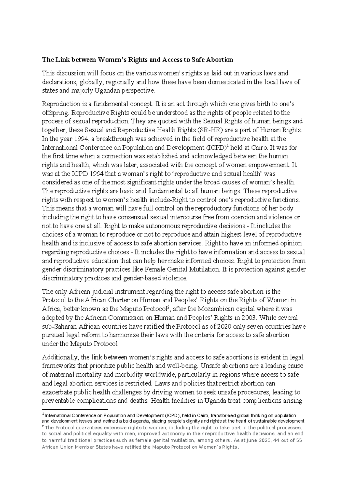Abortion Group WORK - Summary Adminstrative law - The Link between ...