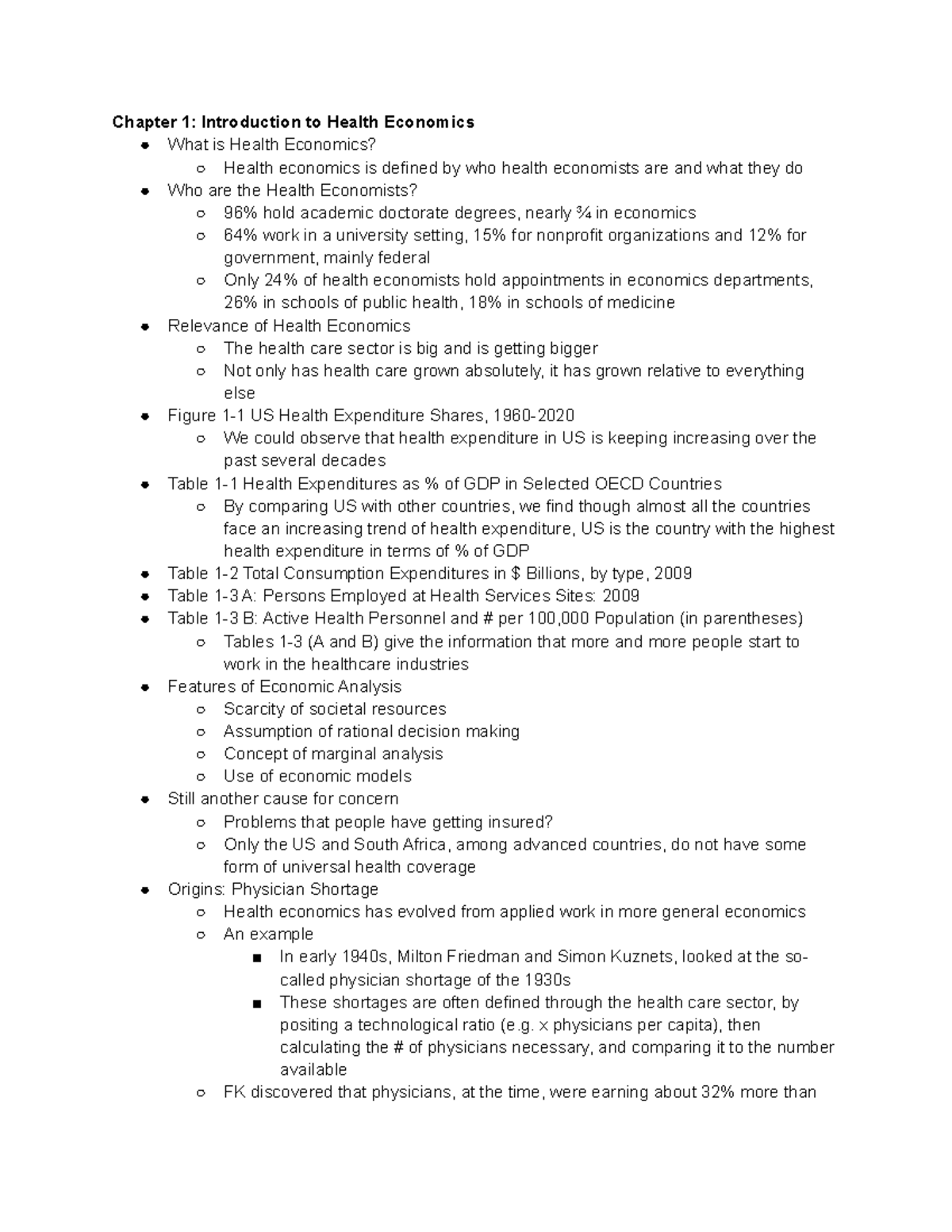 Health Economics Notes - Chapter 1: Introduction to Health Economics ...