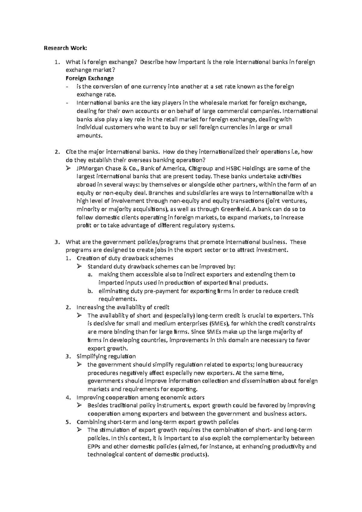 IBT 7 Foreign Exchange - Research Work: What is foreign exchange ...