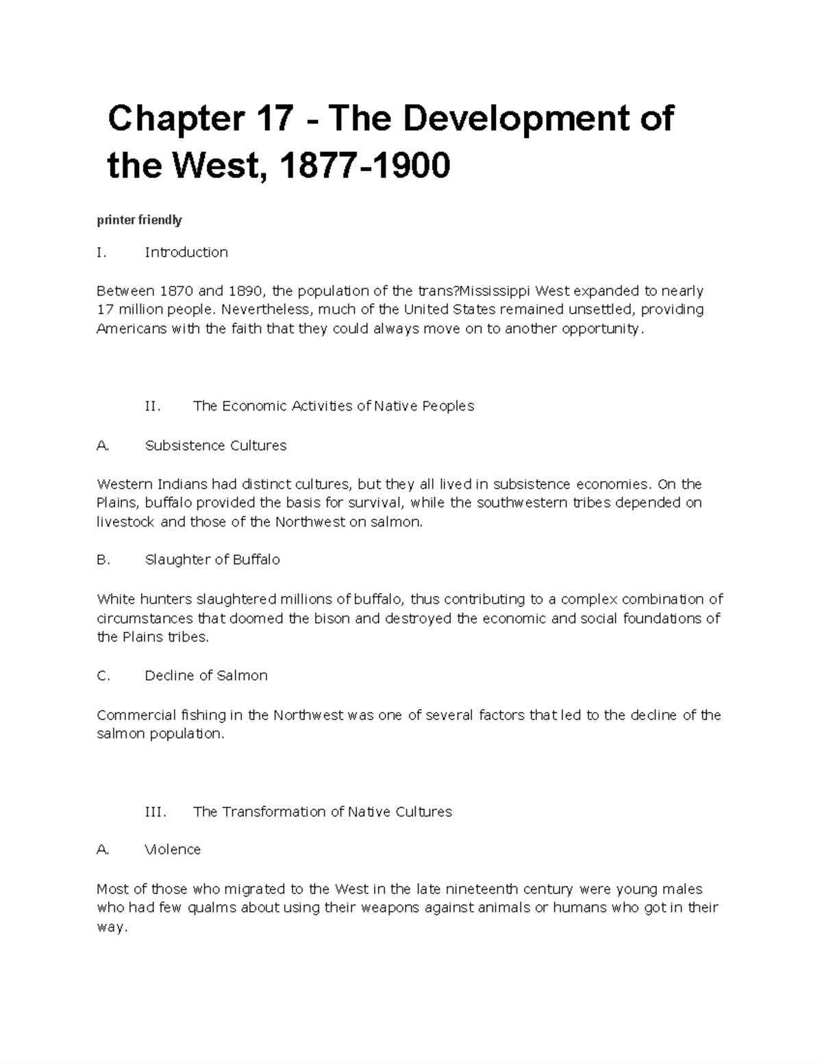 Chapter 17 - The Development of the West, 1877-1900 - Chapter 17 The ...
