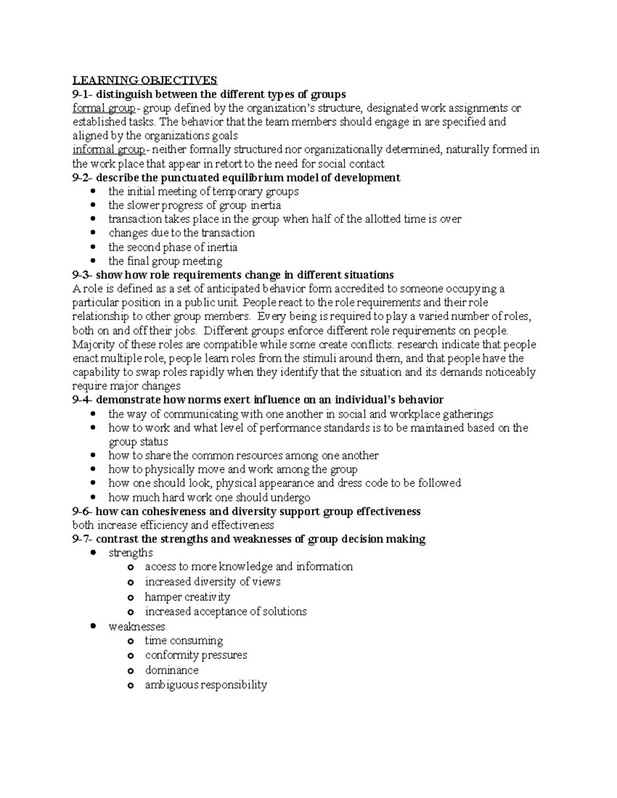 Exam 2 Learning Objectives - MGT 143 - Studocu