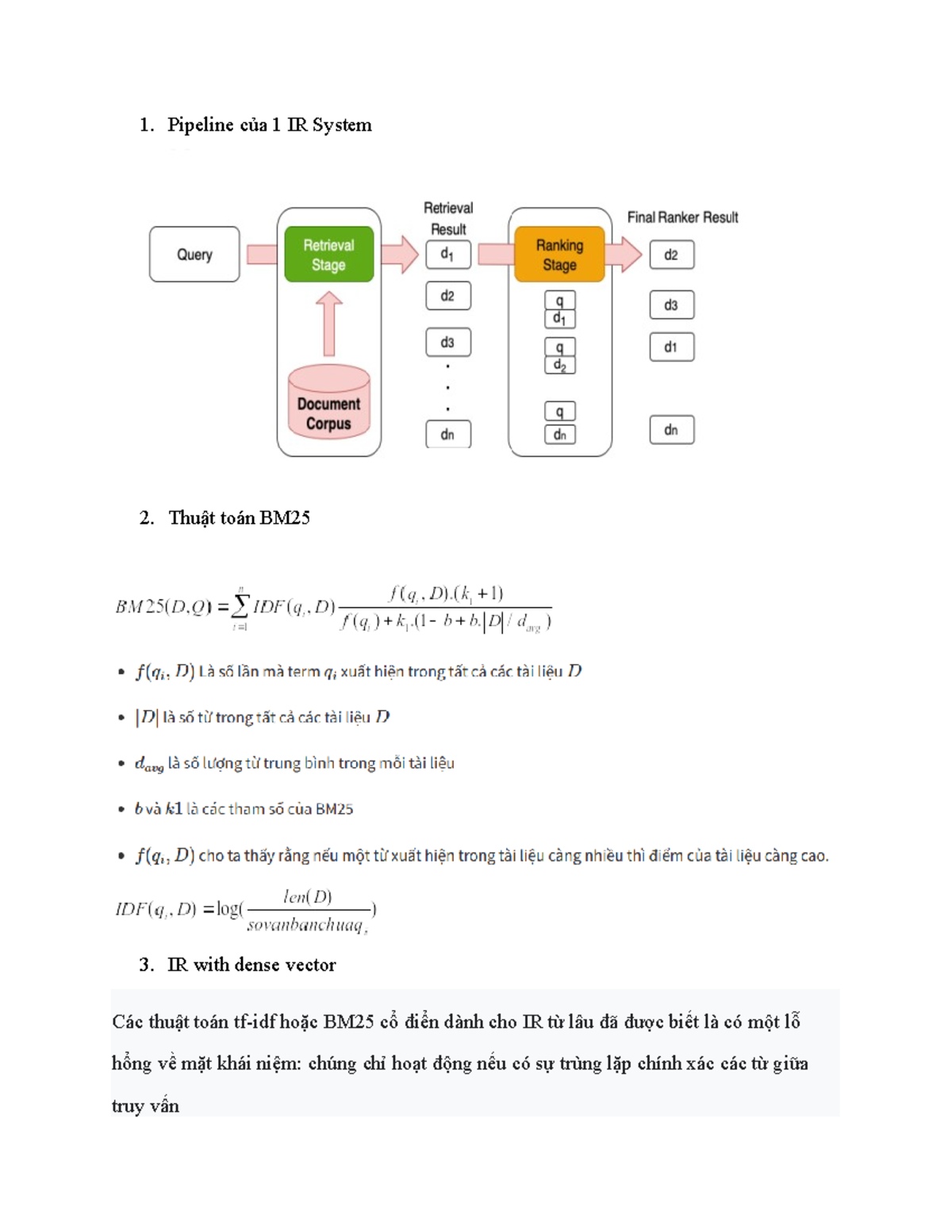 Overview - about intro to Information Technology - Pipeline của 1 IR ...