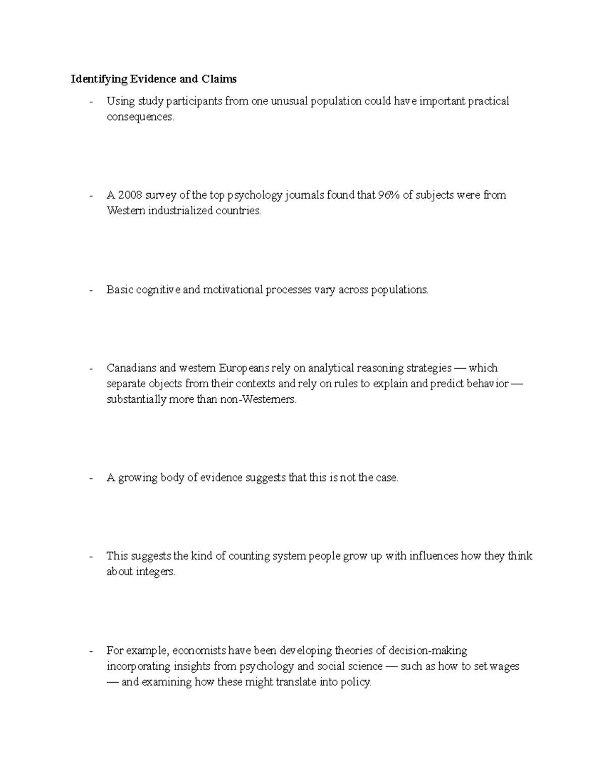 Evidence, Claims, Facts Worksheet - Identifying Evidence and Claims ...