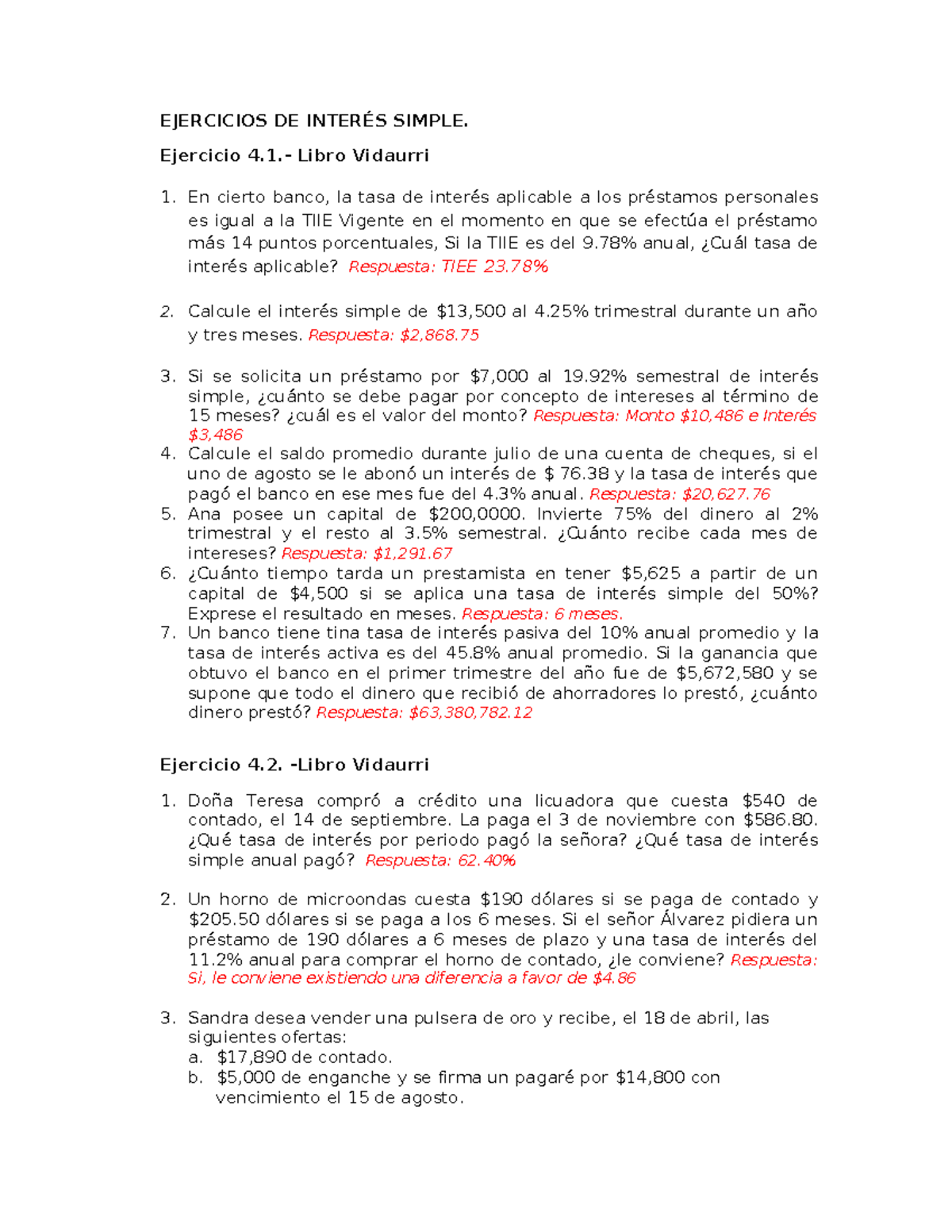1. Ejercicio de interés simple - EJERCICIOS DE INTERÉS SIMPLE ...