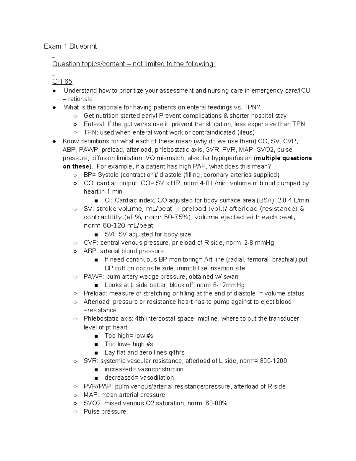 MS4 E1 - Study Guide - Exam 1 Blueprint Question topics/content – not ...
