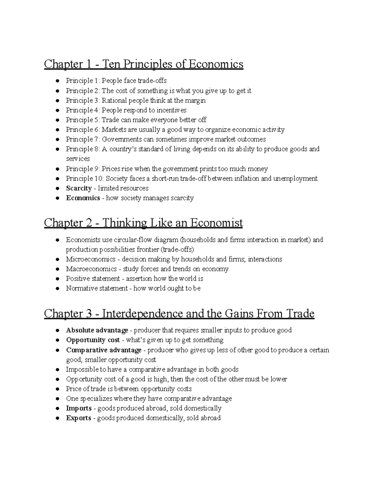 ECON 160 - Final Notes - Google Docs - Chapter 1 - Ten Principles of ...