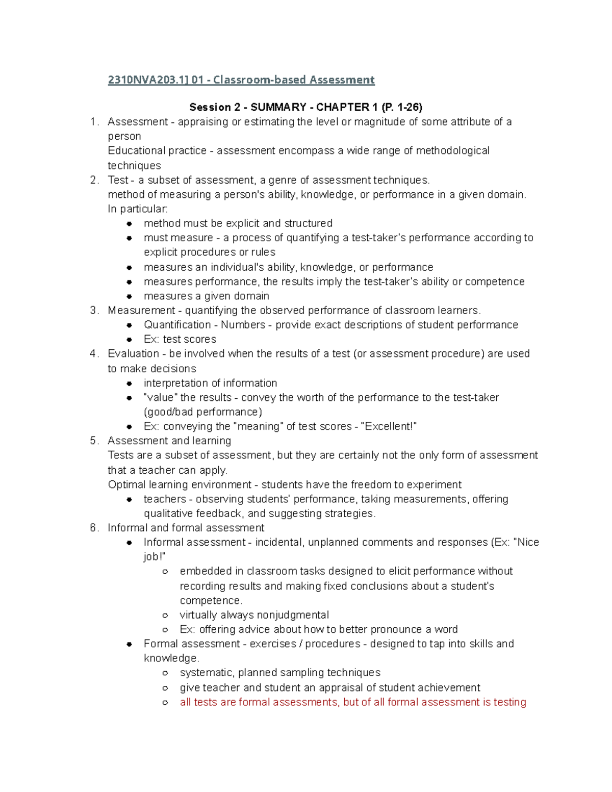 2310NVA203.1] 01 - Classroom-based Assessment - 2310NVA203] 01 ...