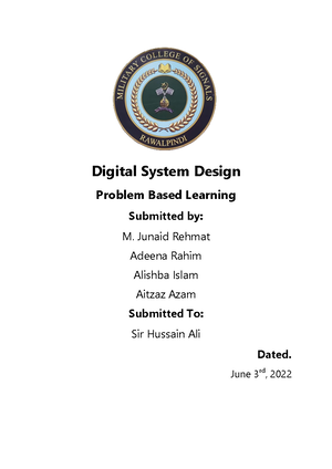 Digital design resit project - Digital System Design - Studocu