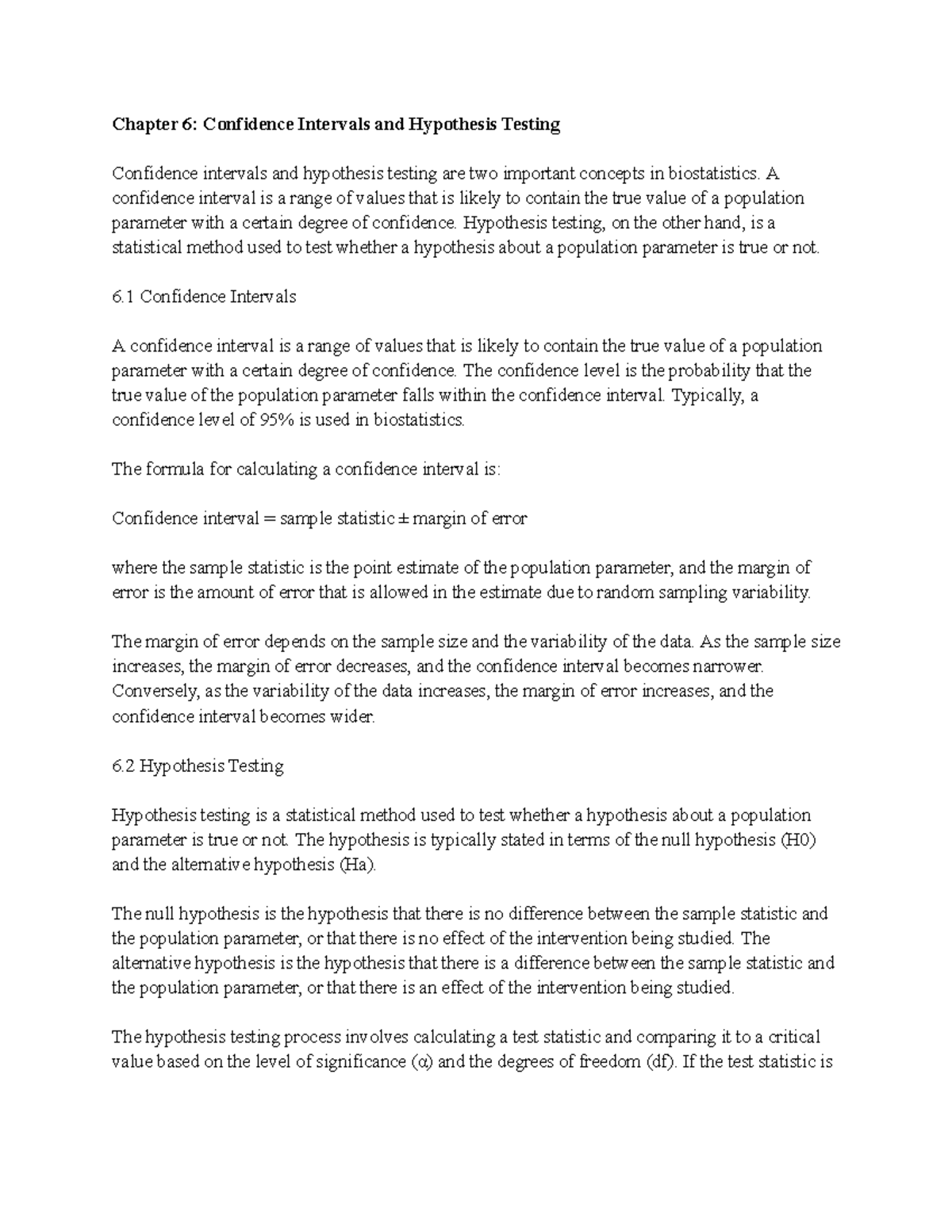 STAT 212 Chapter 6 - Chapter 6: Confidence Intervals and Hypothesis ...