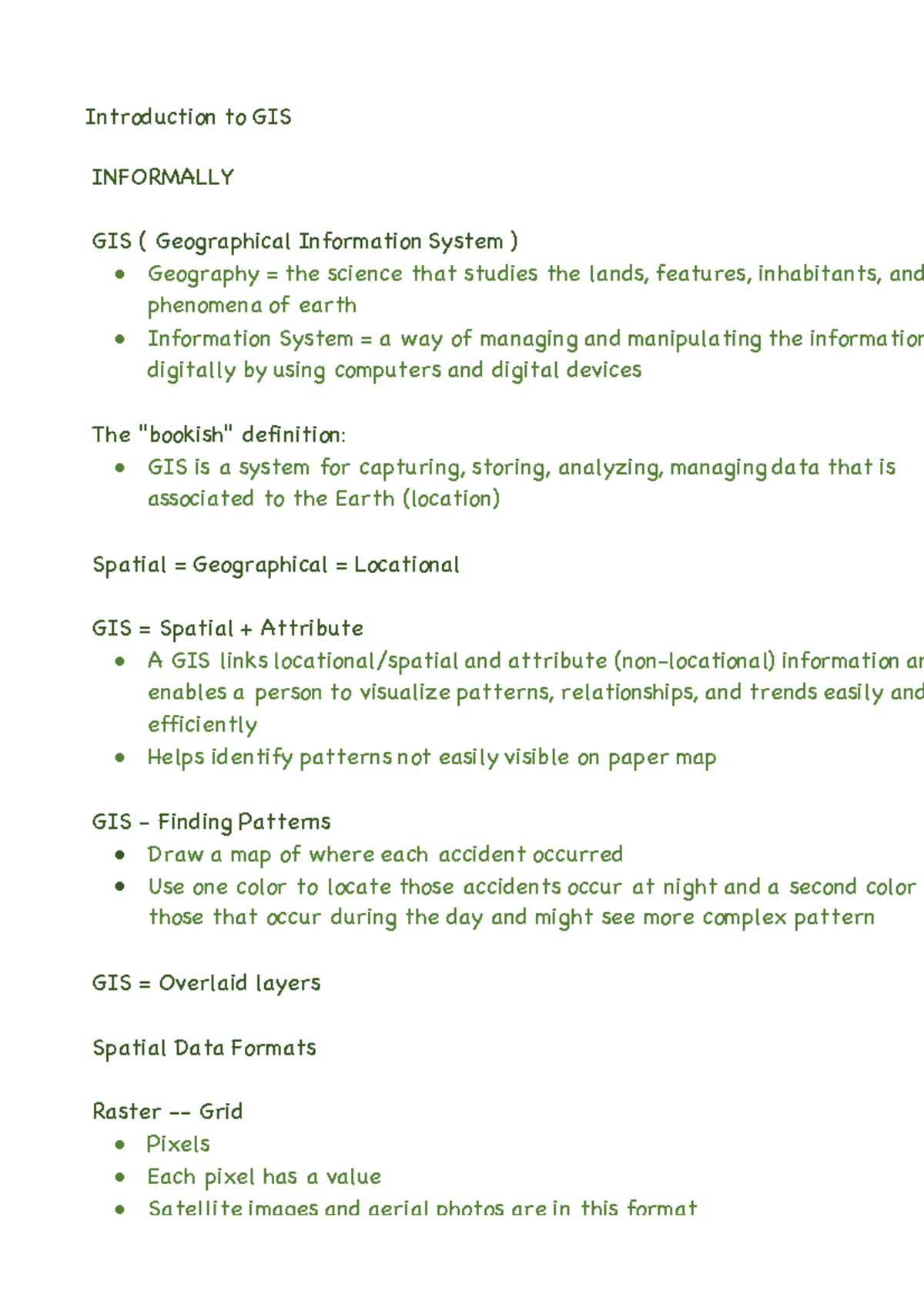 Introduction to GIS - this is my notes for gis - INFORMALLY GIS ...
