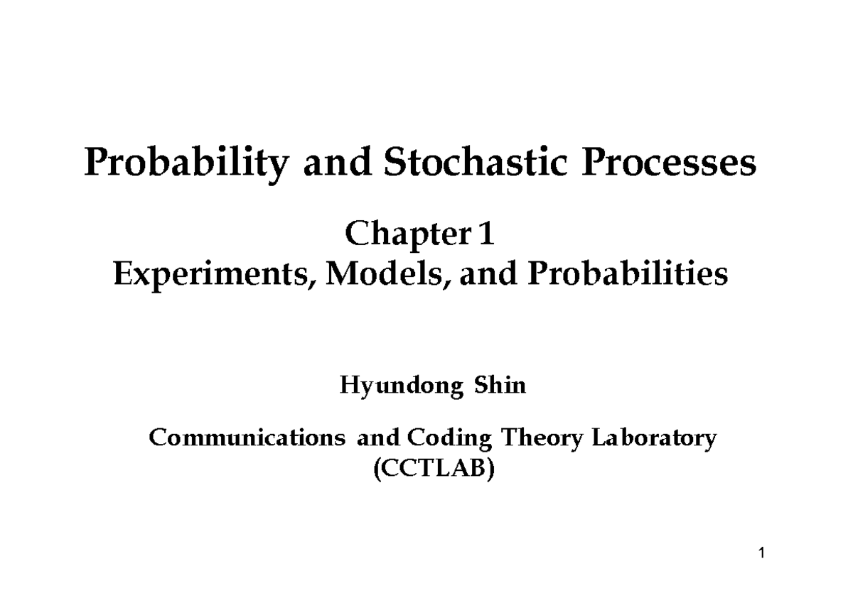 Prob RVch 1-3ed - wwwwwwwwwwwwwwwwwwwwww - Probability and Stochastic Processes Chapter 1 - Studocu