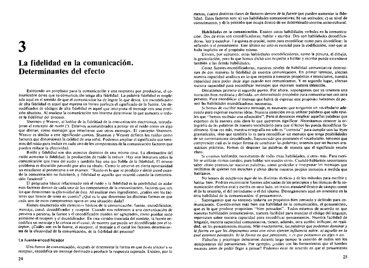 El proceso de la comunicacion B - David Berlo cap 3 - menos, cuatro distintas clases de factores ...