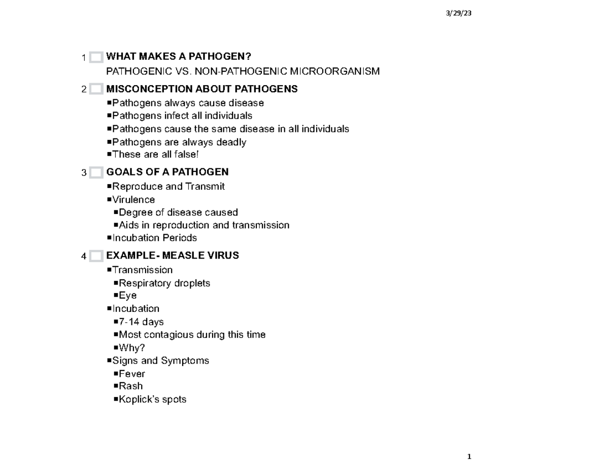 Lec 2- Pathogen Micro - lecture 2 - 3/29/ 1 WHAT MAKES A PATHOGEN ...