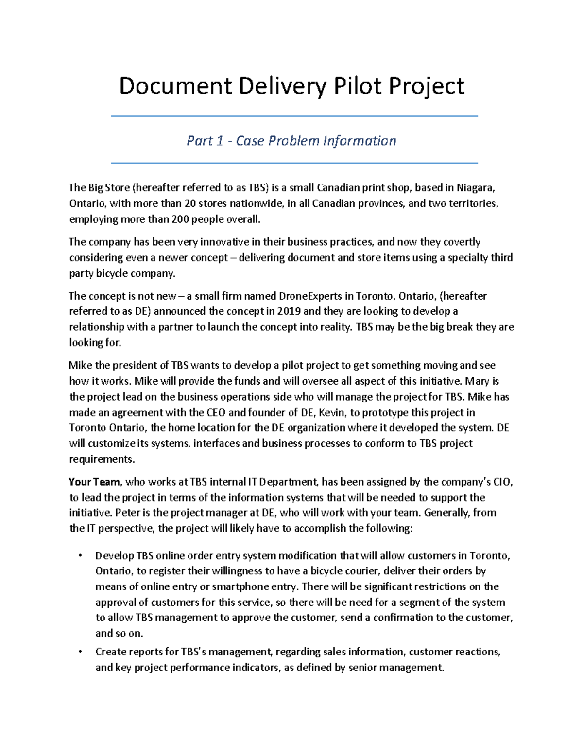Document Delivery Pilot Project - The company has been very innovative ...