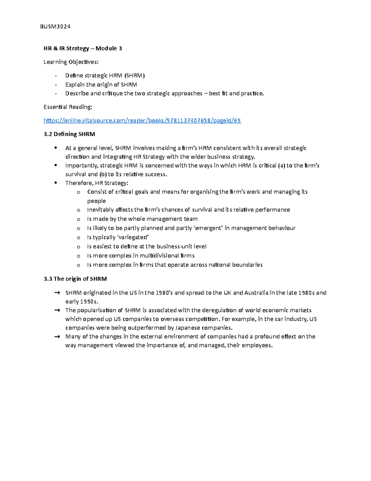 BUSM3024 - Module 3 - BUSM HR & IR Strategy – Module 3 Learning ...