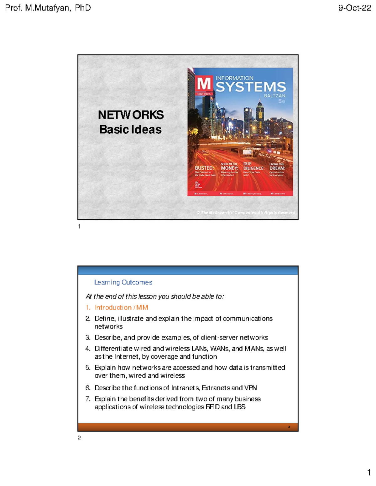 Lecture 06 MMutafyan -Networks 3 - © The McGraw-Hill Companies, All ...