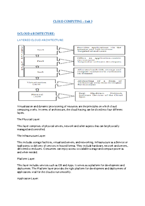 UNIT-1 - UNIT- "The cloud" refers to servers that are accessed over the ...