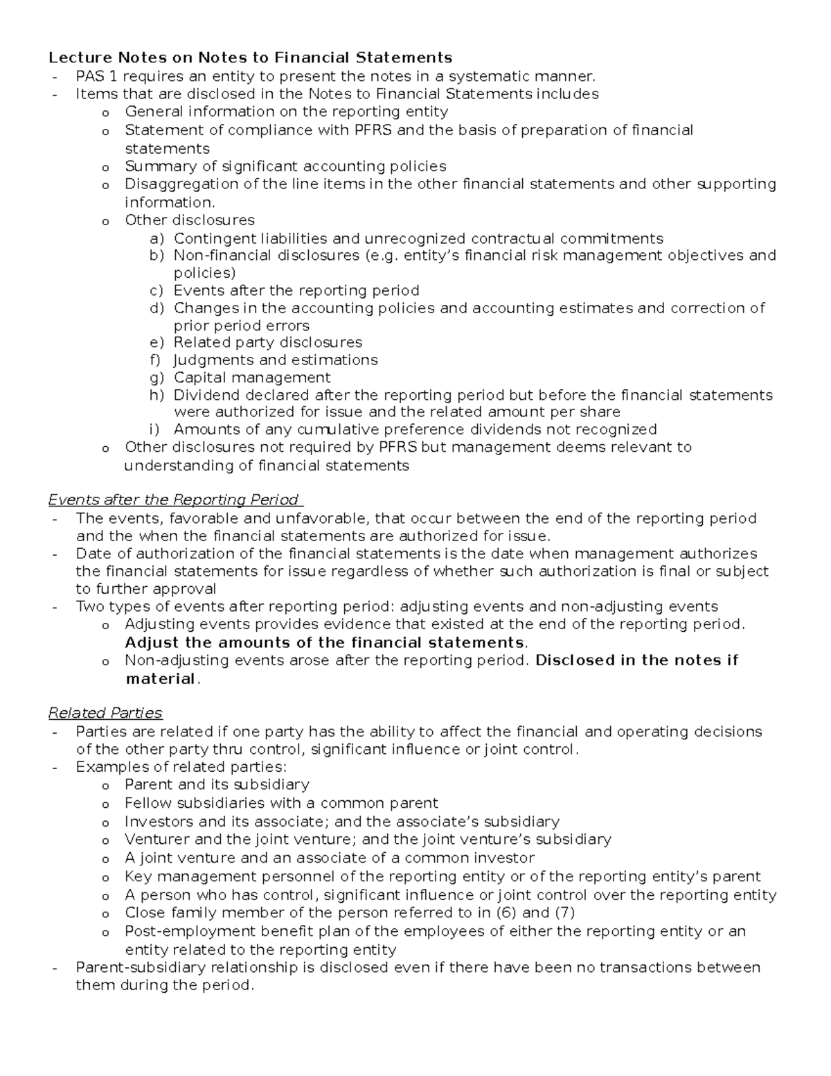 Lecture Notes On Notes To Financial Statements Items That Are lecture-notes-on-notes-to-financial-statements-items-that-are