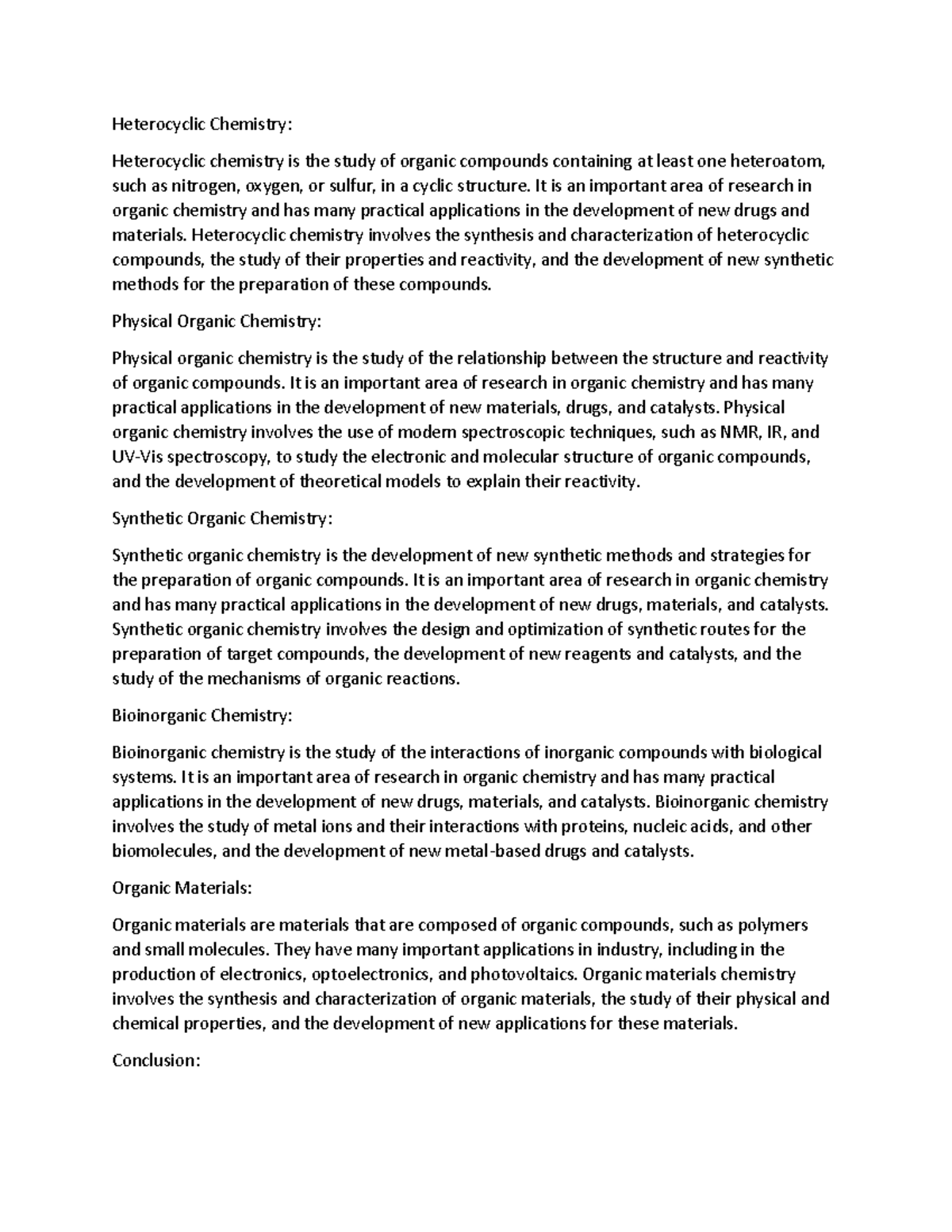 Orgchem - Heterocyclic Chemistry: Heterocyclic chemistry is the study ...