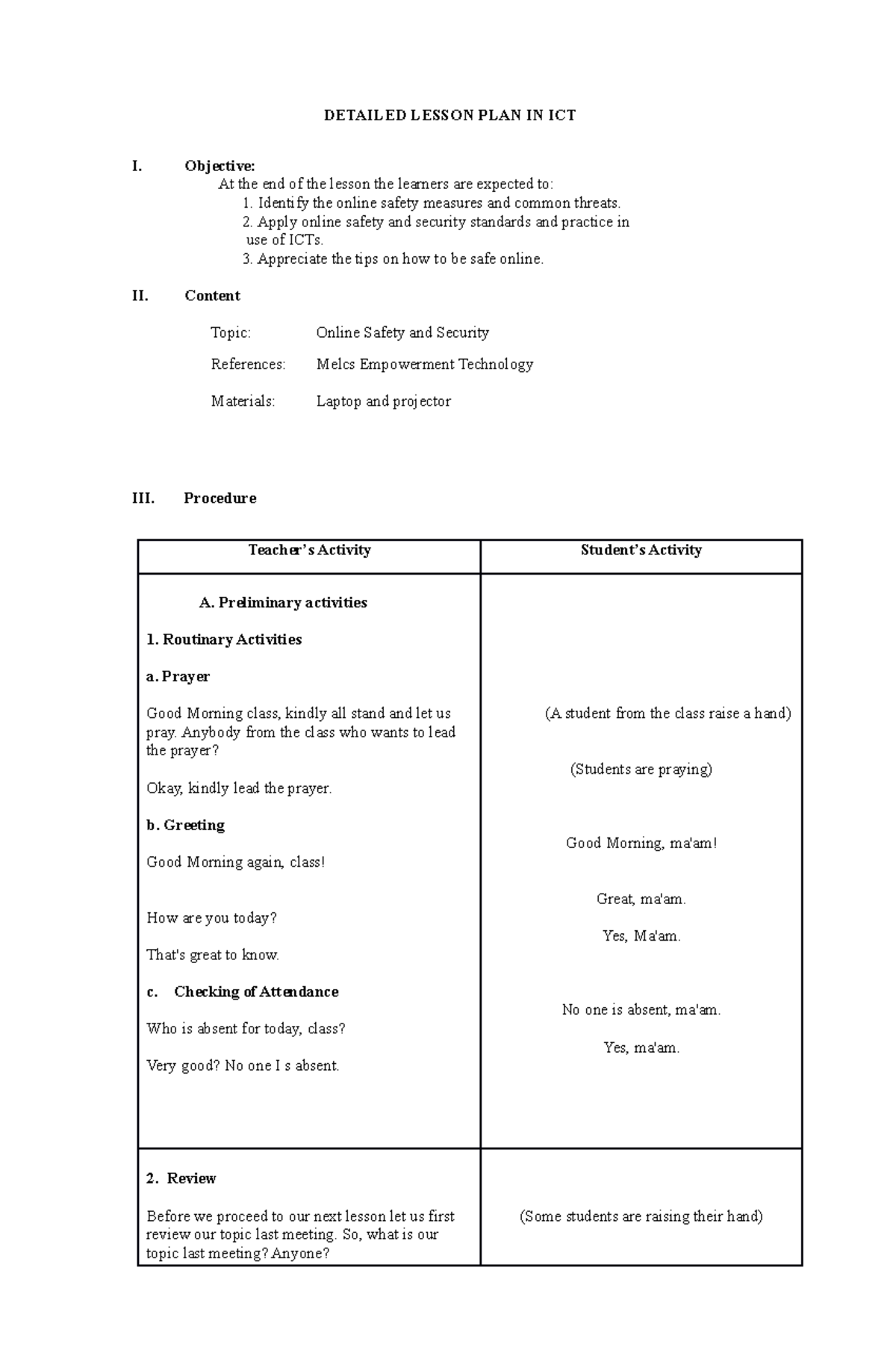 Diones JR DLP SHS - Educational - DETAILED LESSON PLAN IN ICT I ...
