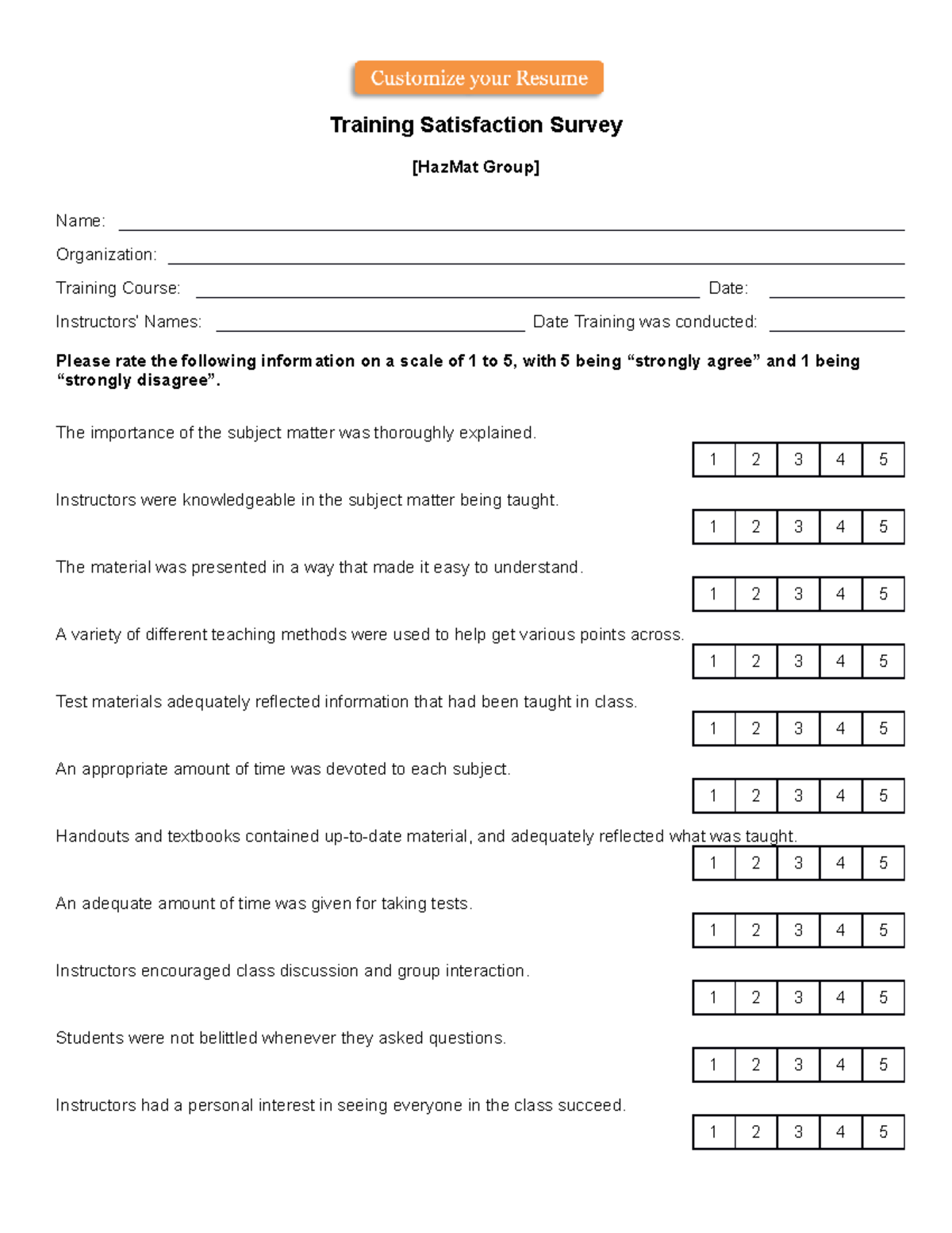 Training-Satisfaction-Survey - Training Satisfaction Survey [HazMat ...