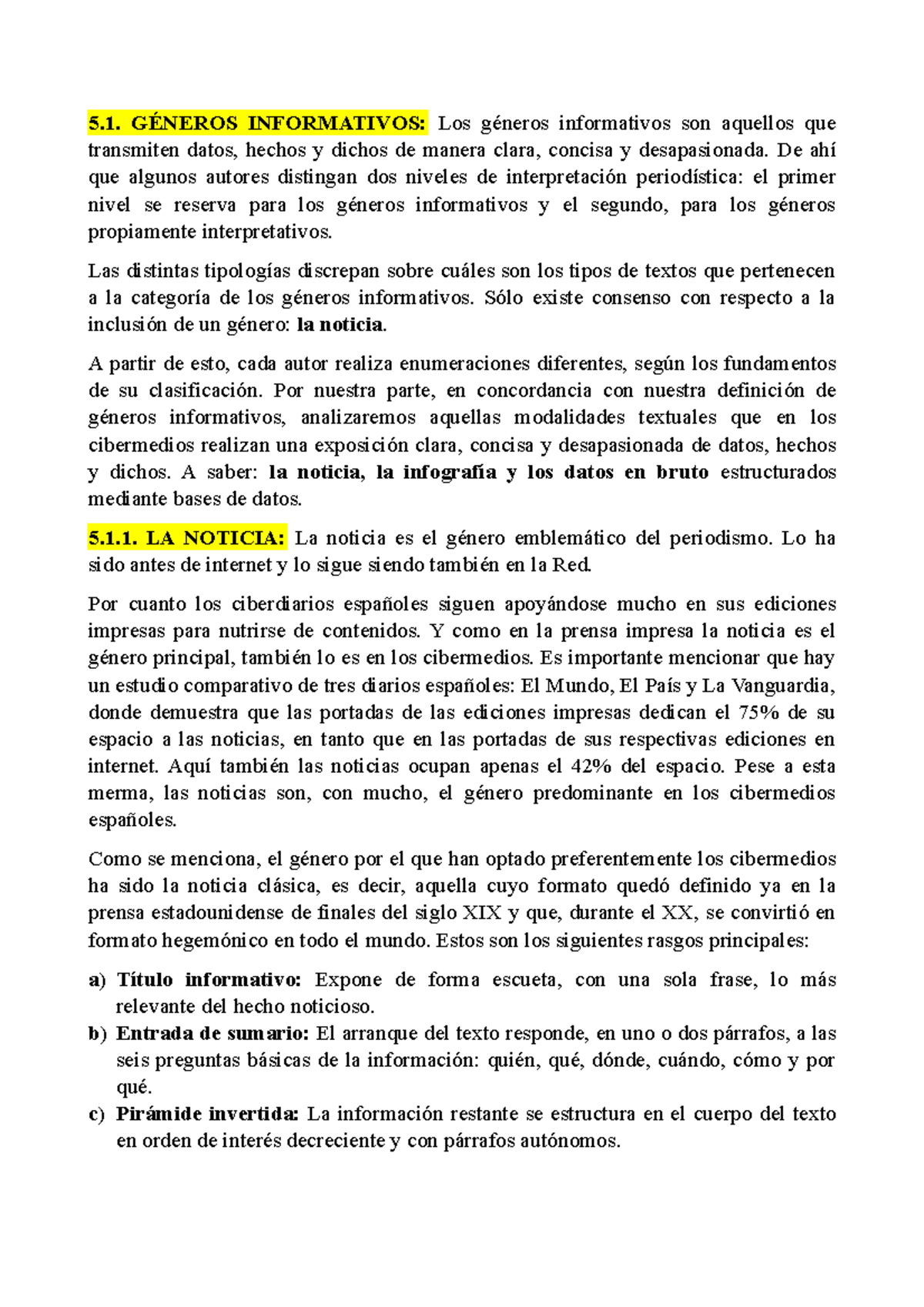 Géneros Informativos - Daniela - 5. GÉNEROS INFORMATIVOS: Los géneros ...