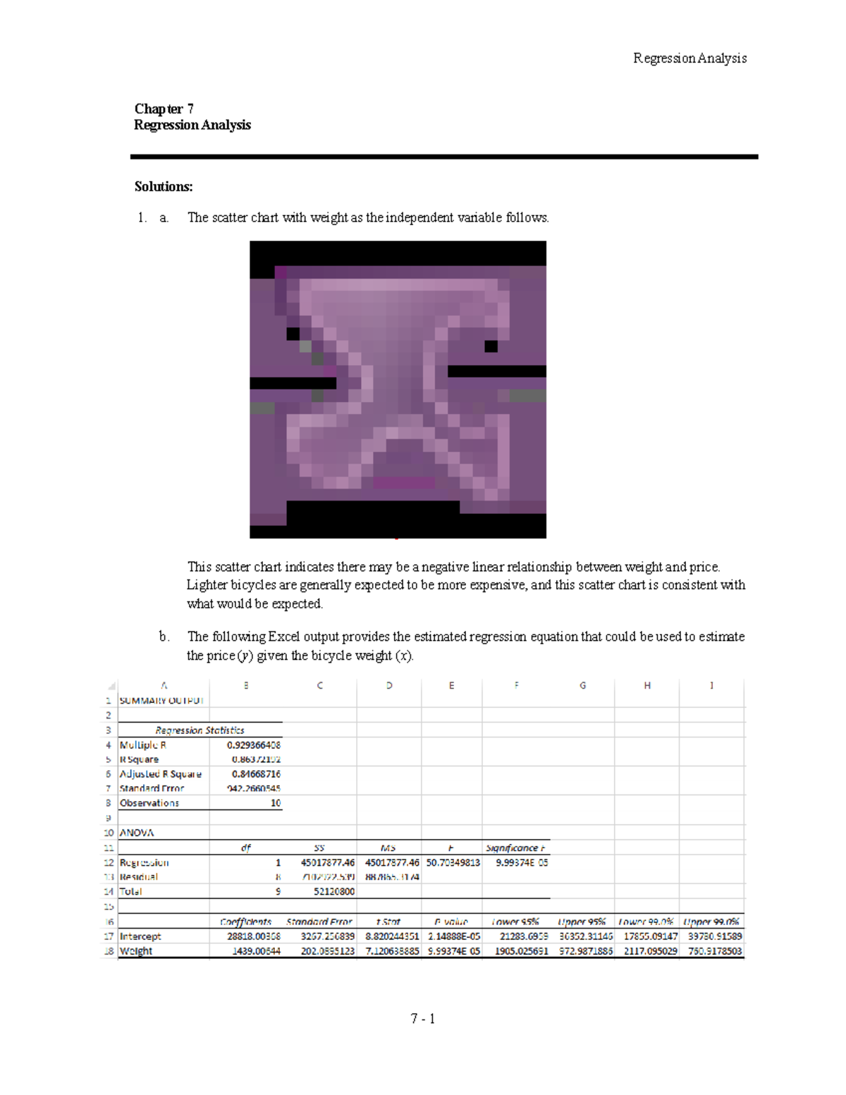 Solutions Linear Regression Analysis - Chapter 7 Regression Analysis ...
