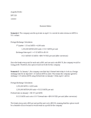 INT 220 Module 6 Case Study - Augusta Drisko INT 220 2/12/ Case Study ...