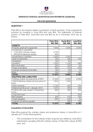 FAR110 Exercises Chapter 1 Q - FAR110 : CHAPTER 1 Exercise 1 The type ...