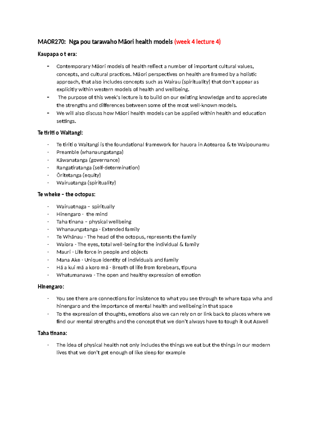 Lecture Notes MAOR270 (8.08.23) S2 WEEK 4 LEC 4 - MAOR270: Nga pou ...