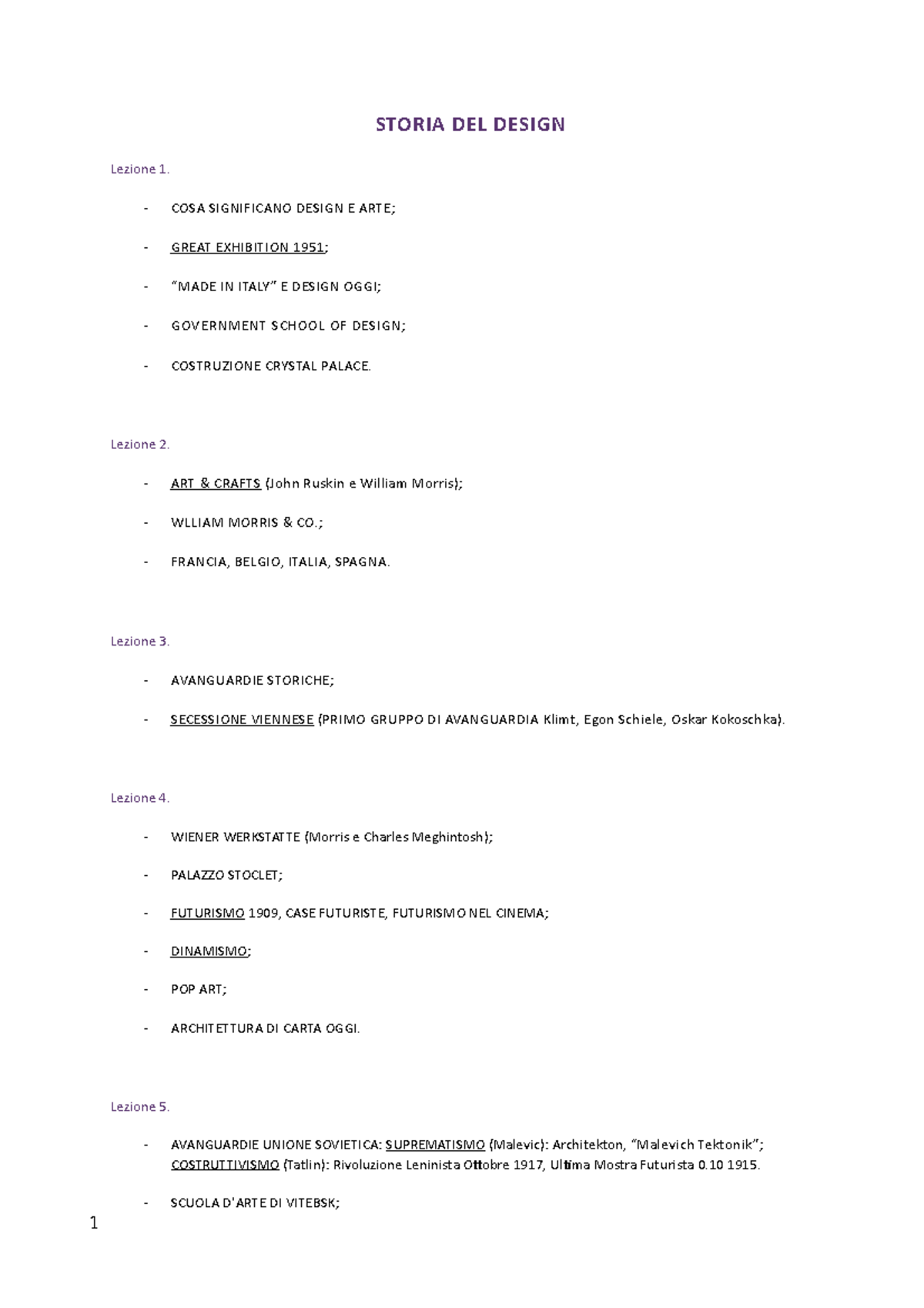 Storia DEL Design - STORIA DEL DESIGN Lezione 1. COSA SIGNIFICANO ...