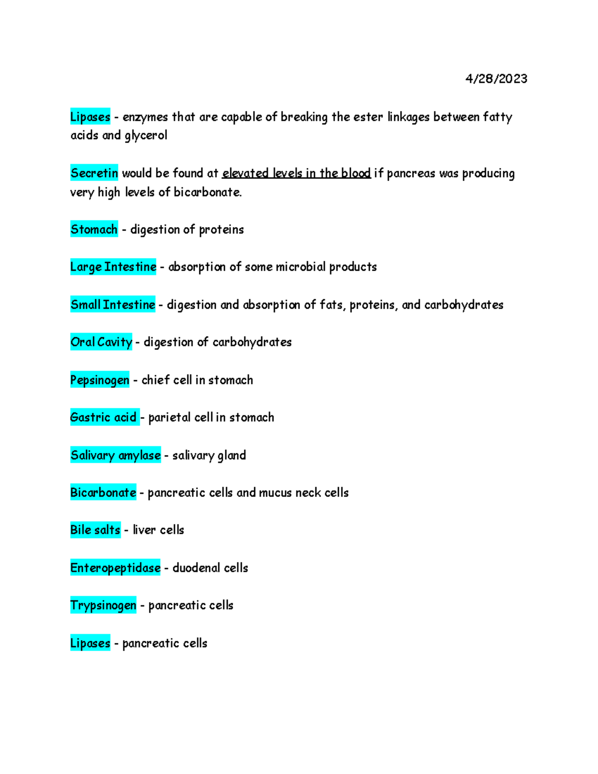 Module 11 - Review - 4/28/ Lipases - enzymes that are capable of ...