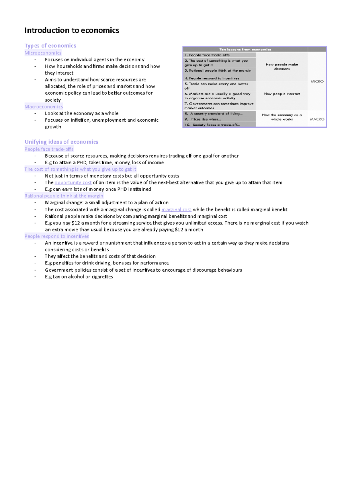 1. Introduction to economics (The basics) - Introduction to economics ...