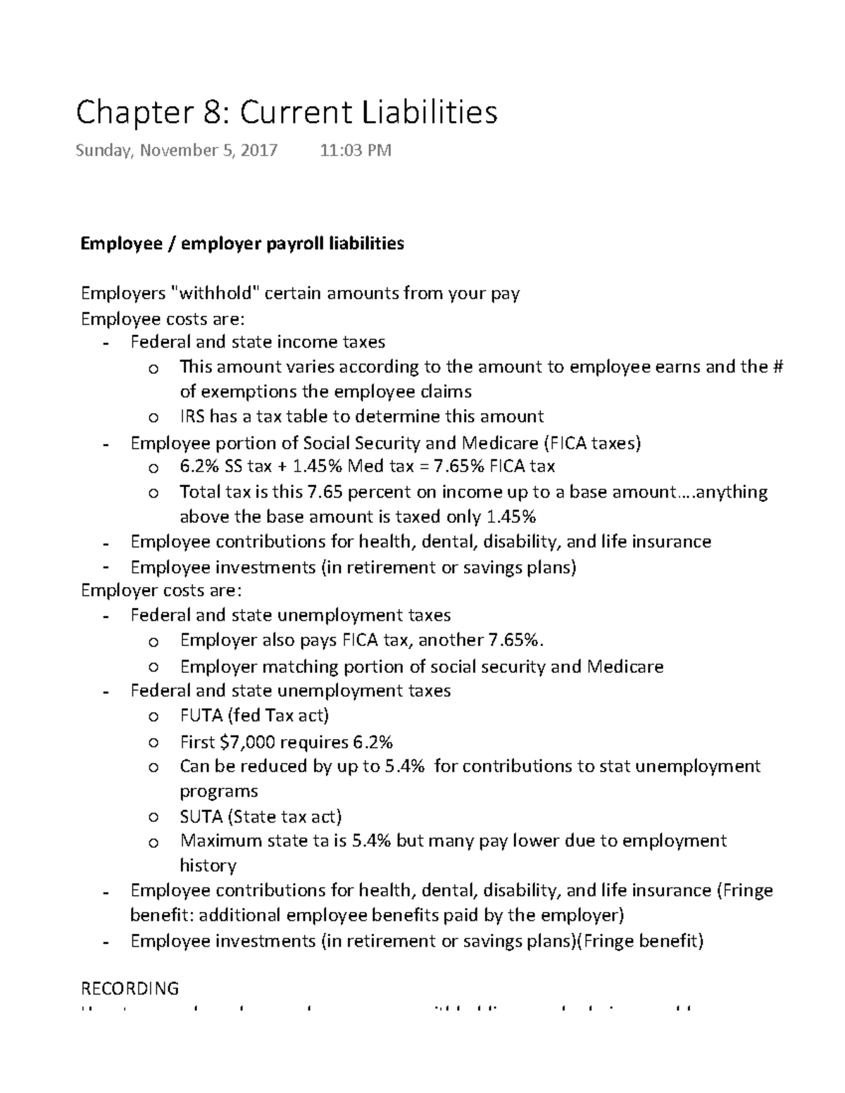 Chapter 8 Current Liabilities - Warning: TT: undefined function: 32 ...