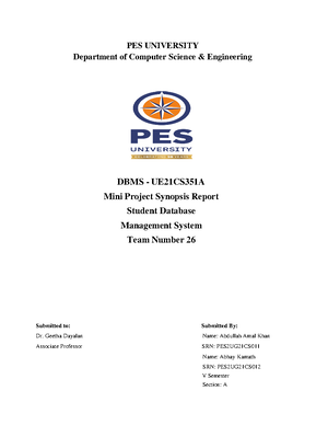 Unit-1 Notes 202009 12065421 - PES University Department of Computer ...