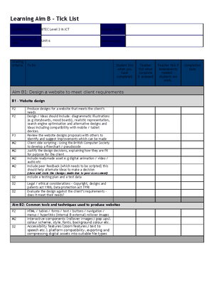 Unit 6 Authorised Assignment Brief for Learning Aim B and C Website ...