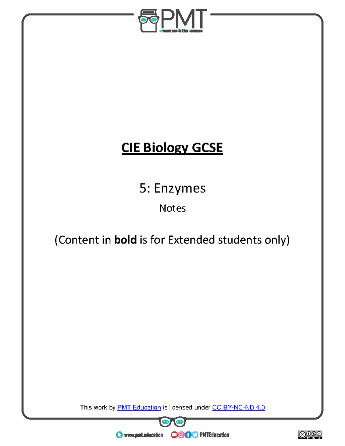 Biology-Enzymes - Biology Enzymes Notes - bit/pmt-edu-cc bit/pmt-cc CIE ...