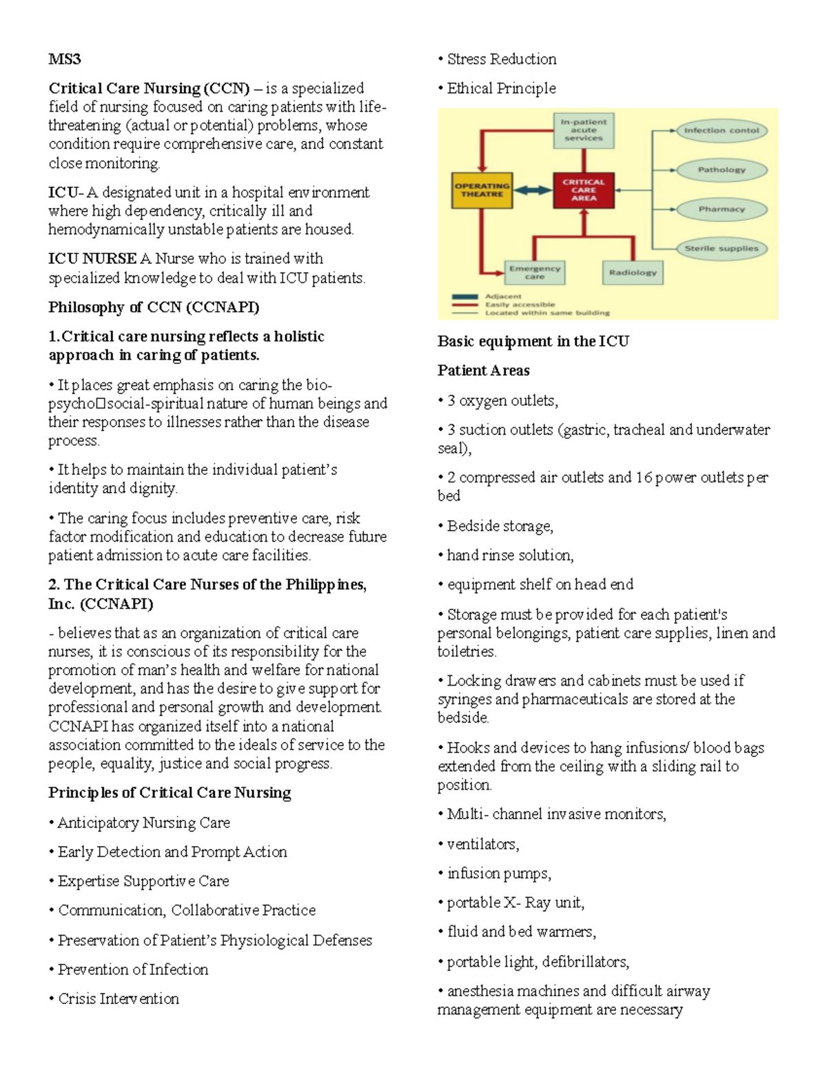 MS3- Prelim - MS 3 Critical Care Nursing (CCN) – is a specialized field ...